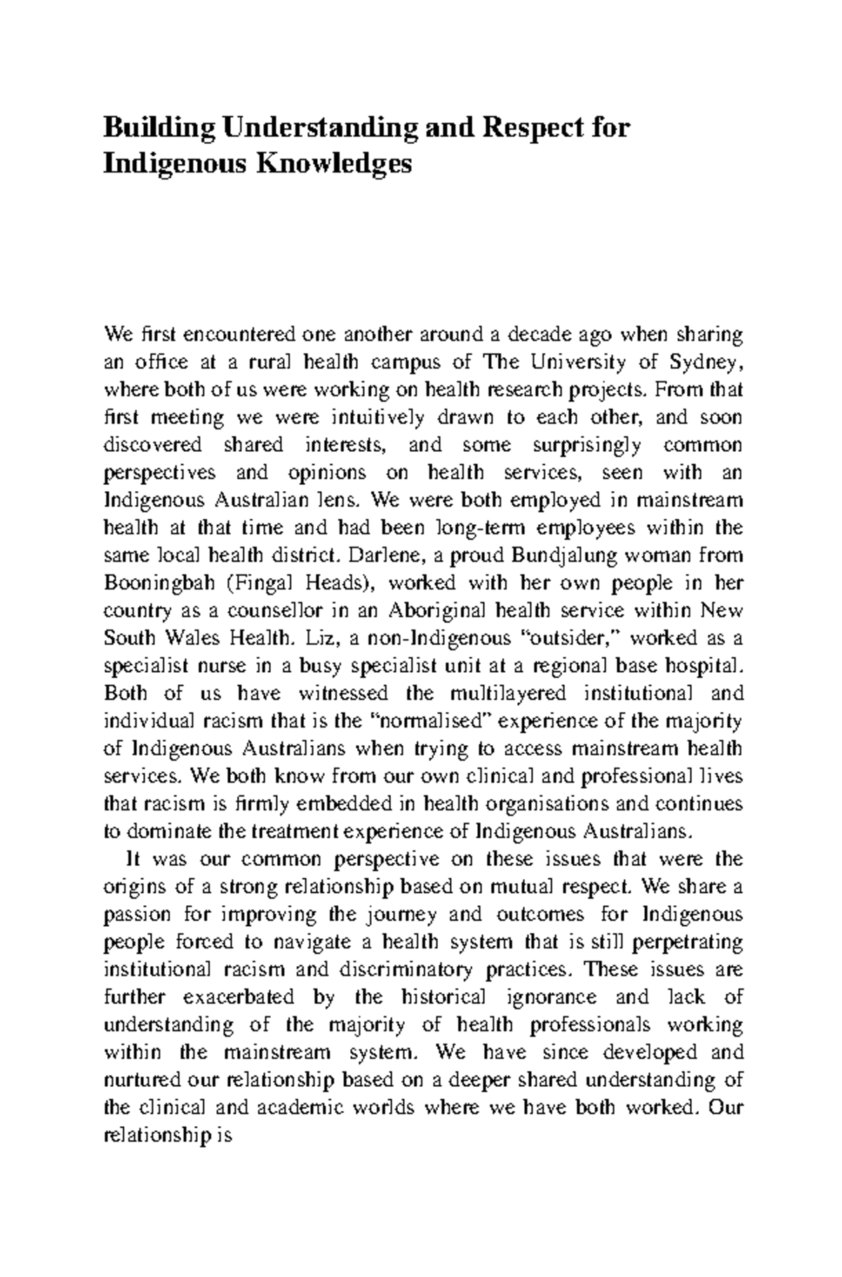 Building Understanding and Respect for Indigenous Knowledges - From ...
