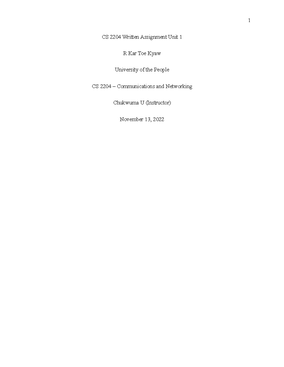 Cs 2204 Written Assignment Unit 1 But We Can Roughly Categorize The