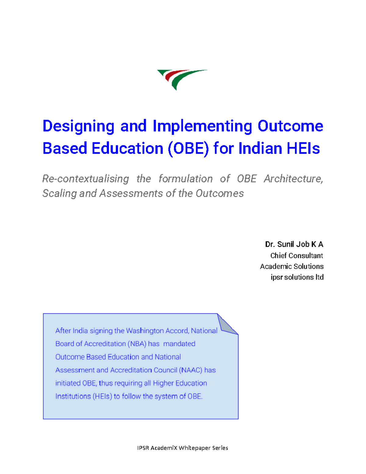 Designing Implementing OBE for Indian HEIs Whitepaper - Designing and ...