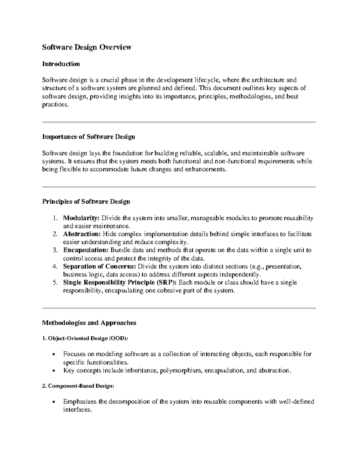 Software Design Overview - Software Design Overview Introduction ...