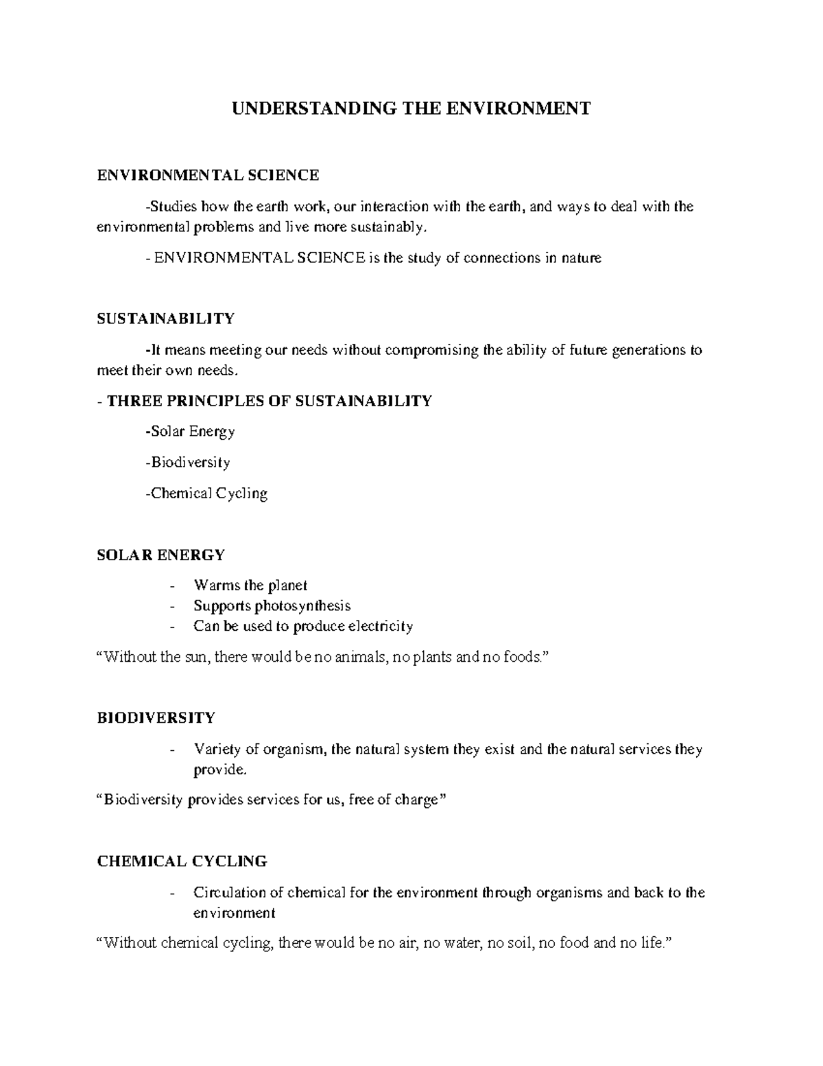 Understanding THE Environment - UNDERSTANDING THE ENVIRONMENT ...