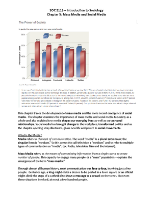 Chapter 4 Outline 20 - SOC 2113 – Introduction to Sociology Chapter 4 ...