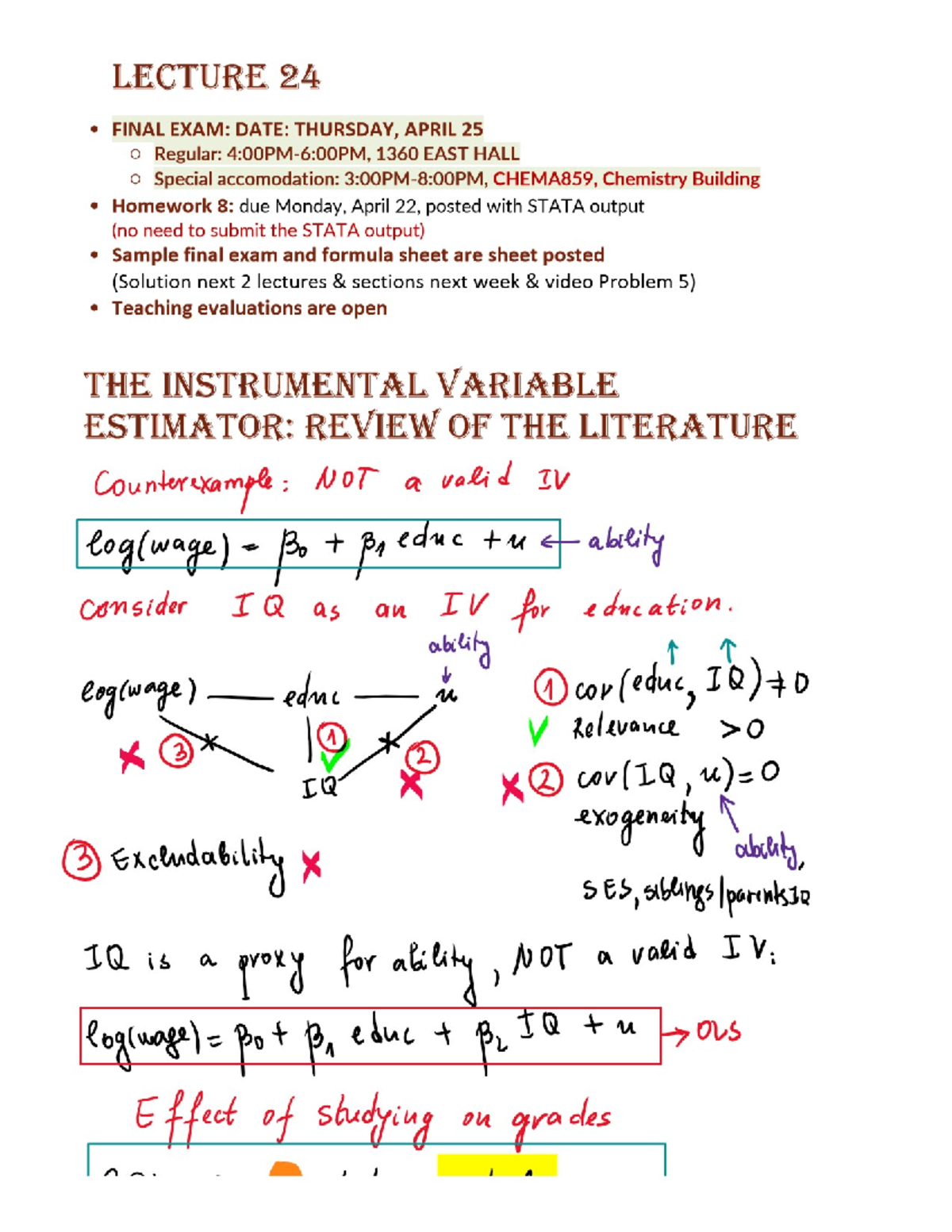 Lecture 24 - sdfgsdg - ECON 120 - Studocu