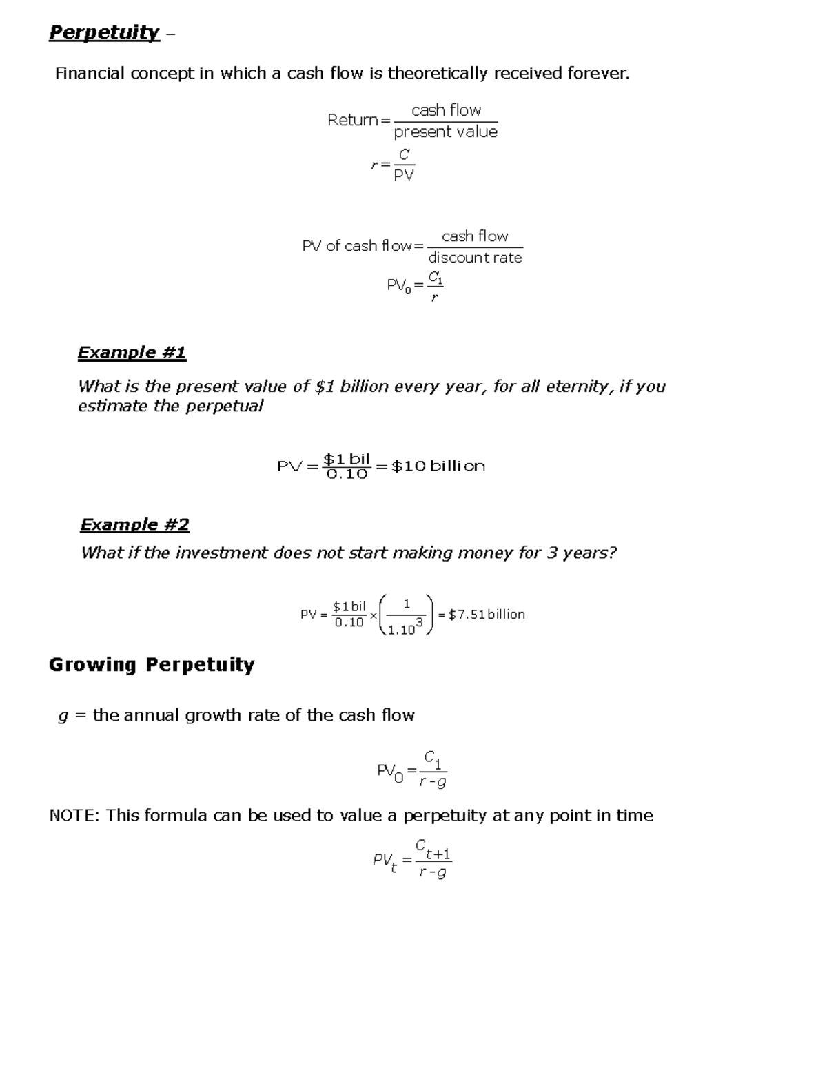 Cash+Flow Recitation Supplement - Perpetuity – Financial concept in ...