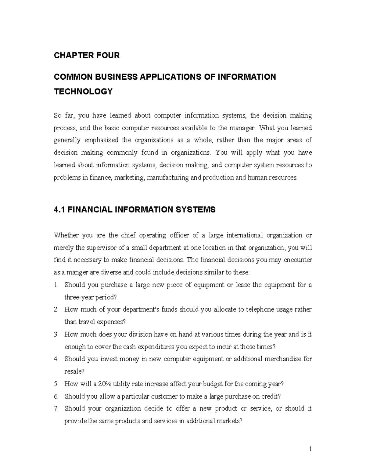 Chapter FOUR - Study material - CHAPTER FOUR COMMON BUSINESS ...