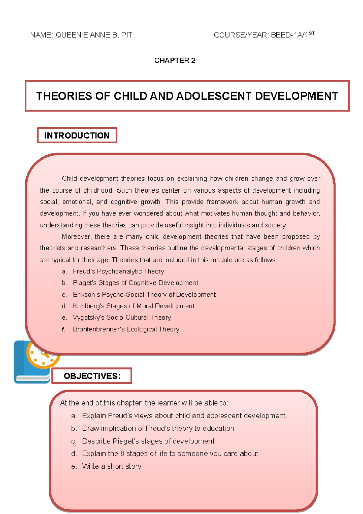 Child ADO Chapter 2 Lesson 1 3 - NAME: QUEENIE ANNE B. PIT COURSE/YEAR ...