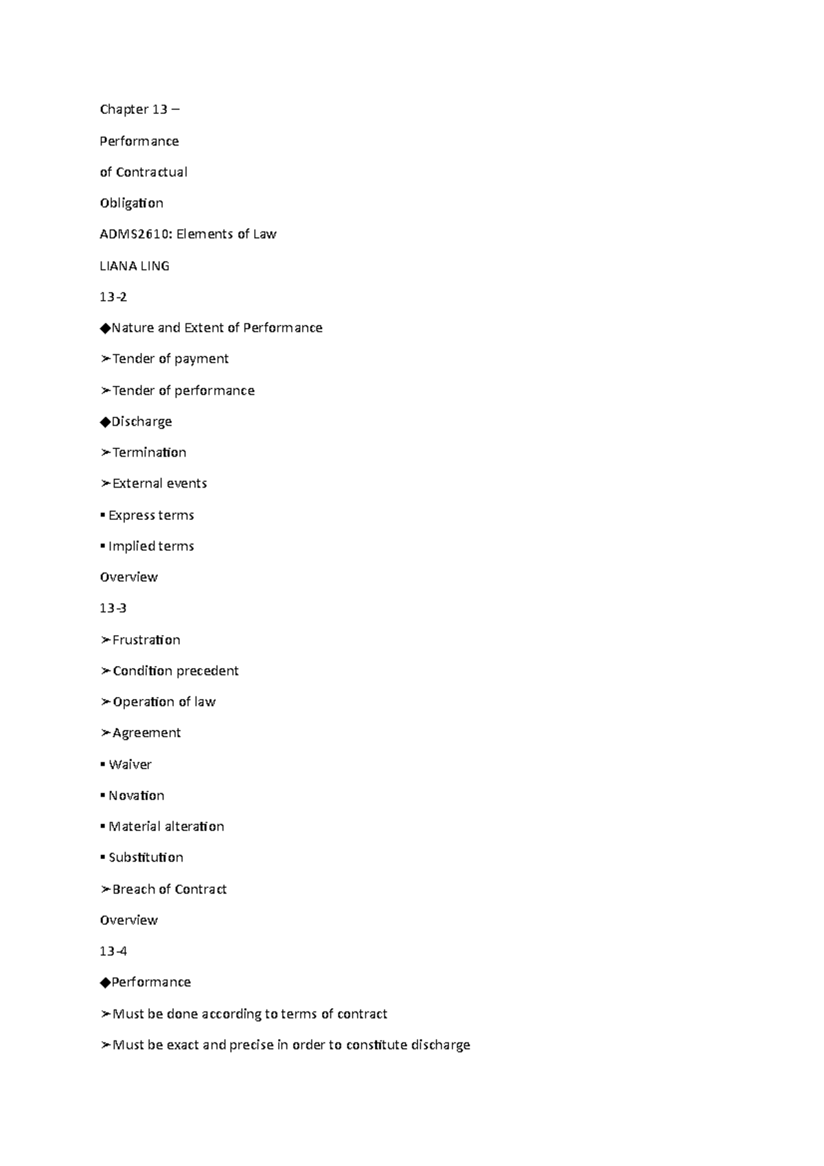 Ch 3 law - these notes are helpfull for instructions - Chapter 13 ...