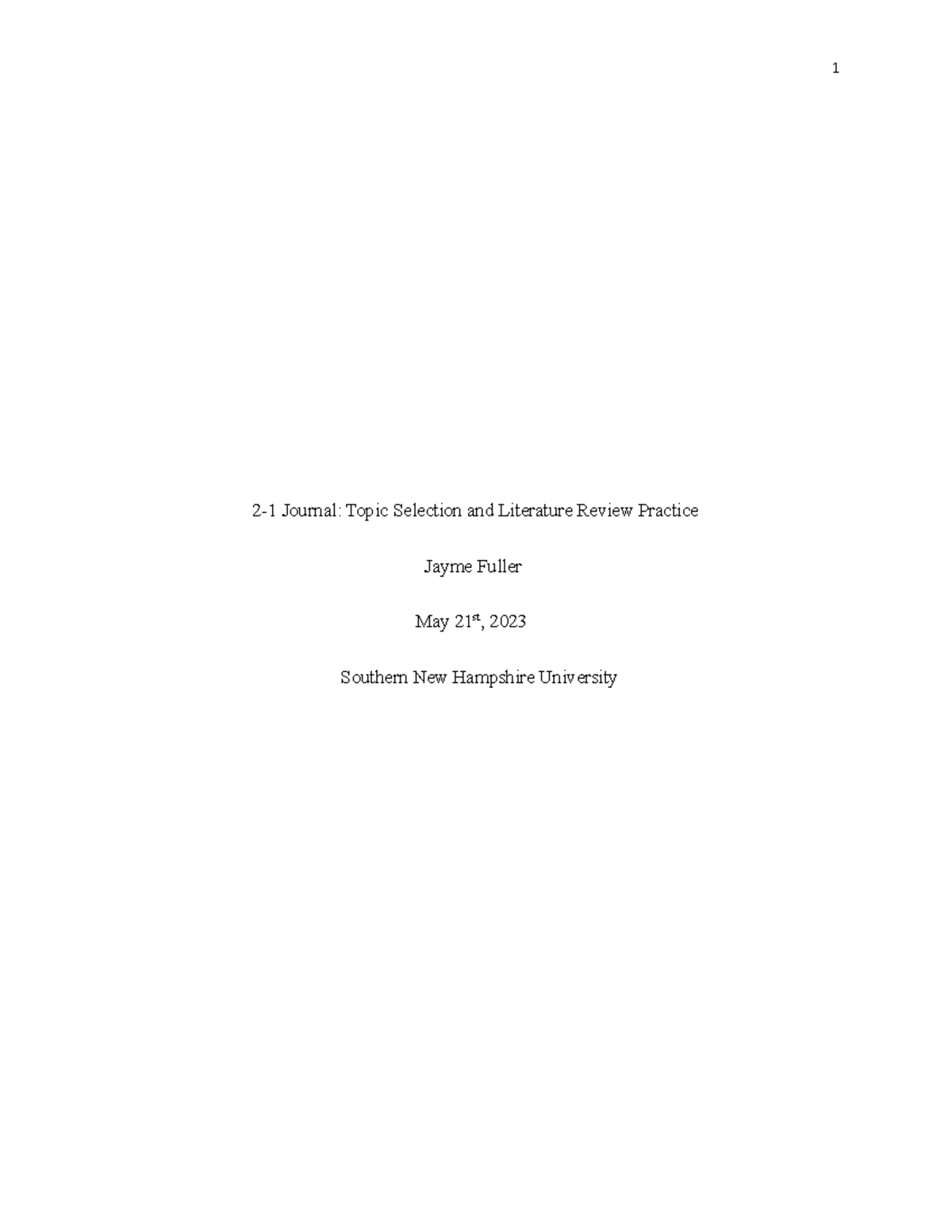 Module 2 Journal - Coursework leading to final submission - 2-1 Journal ...