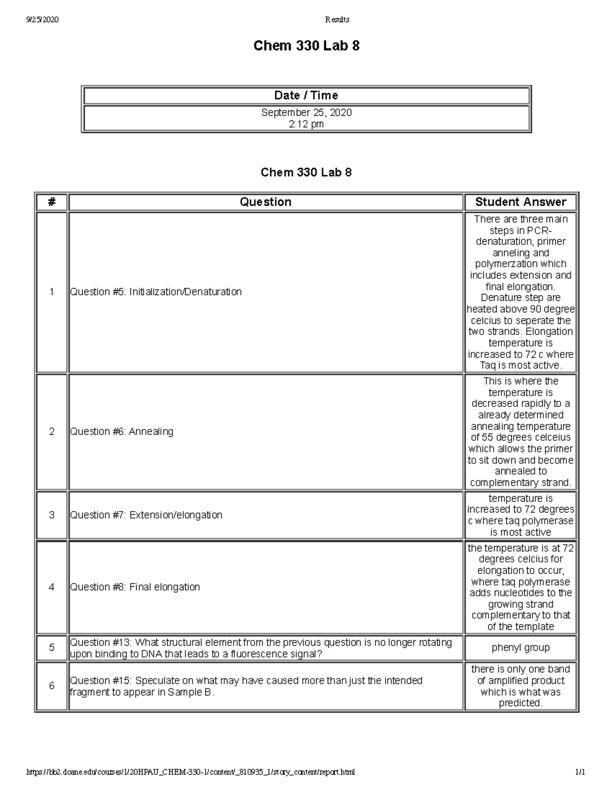 Lab 8 multiple choice and written - 9/25/2020 Results - Studocu
