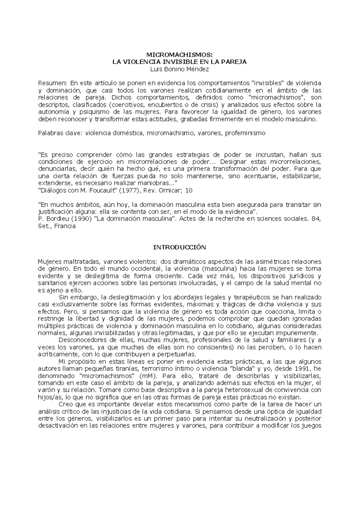 Micromachismos 0 - Violencia de género- MICROMACHISMOS: LA VIOLENCIA ...