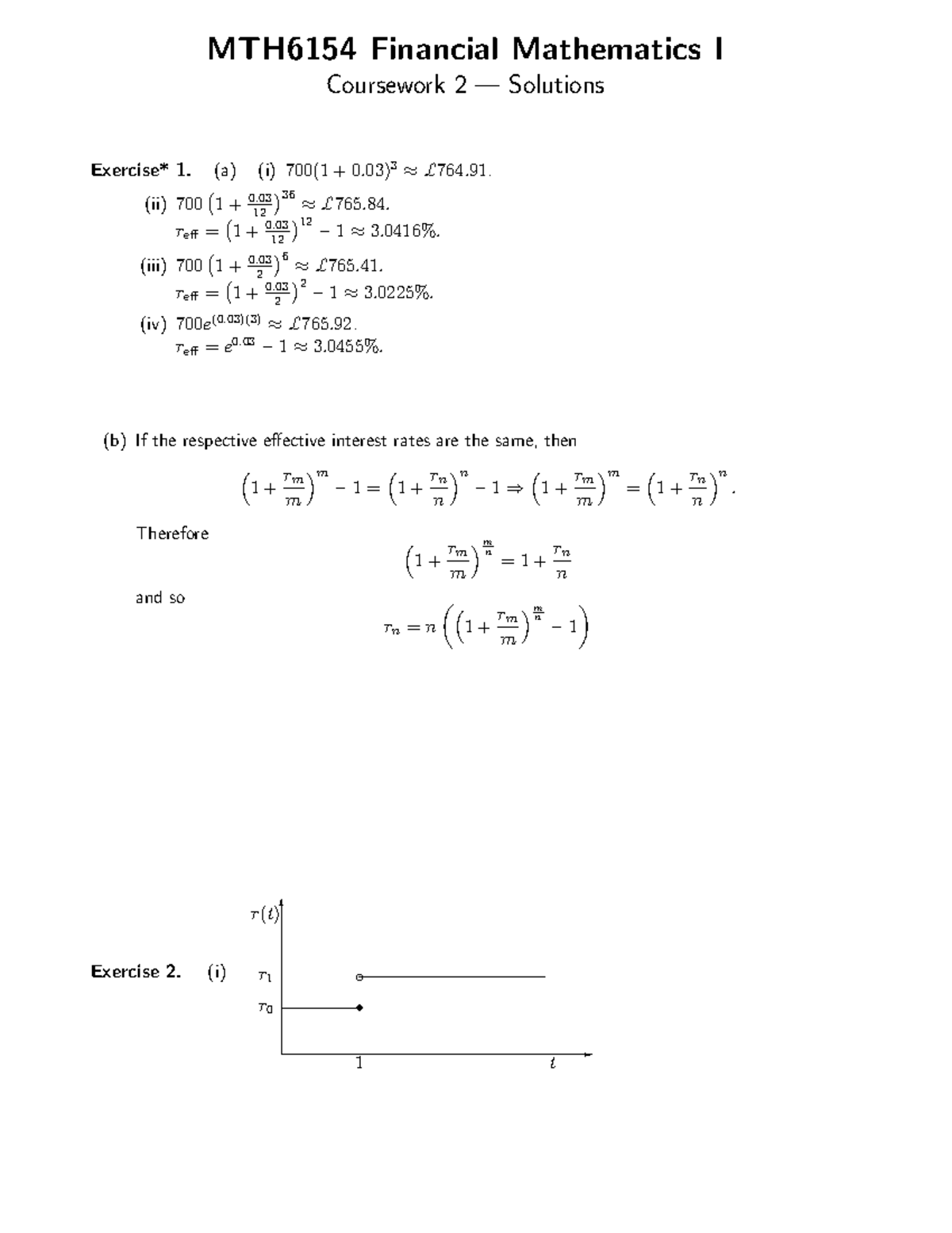 Coursework 02 - 2017 - MTH6154 Financial Mathematics I Coursework 2 ...