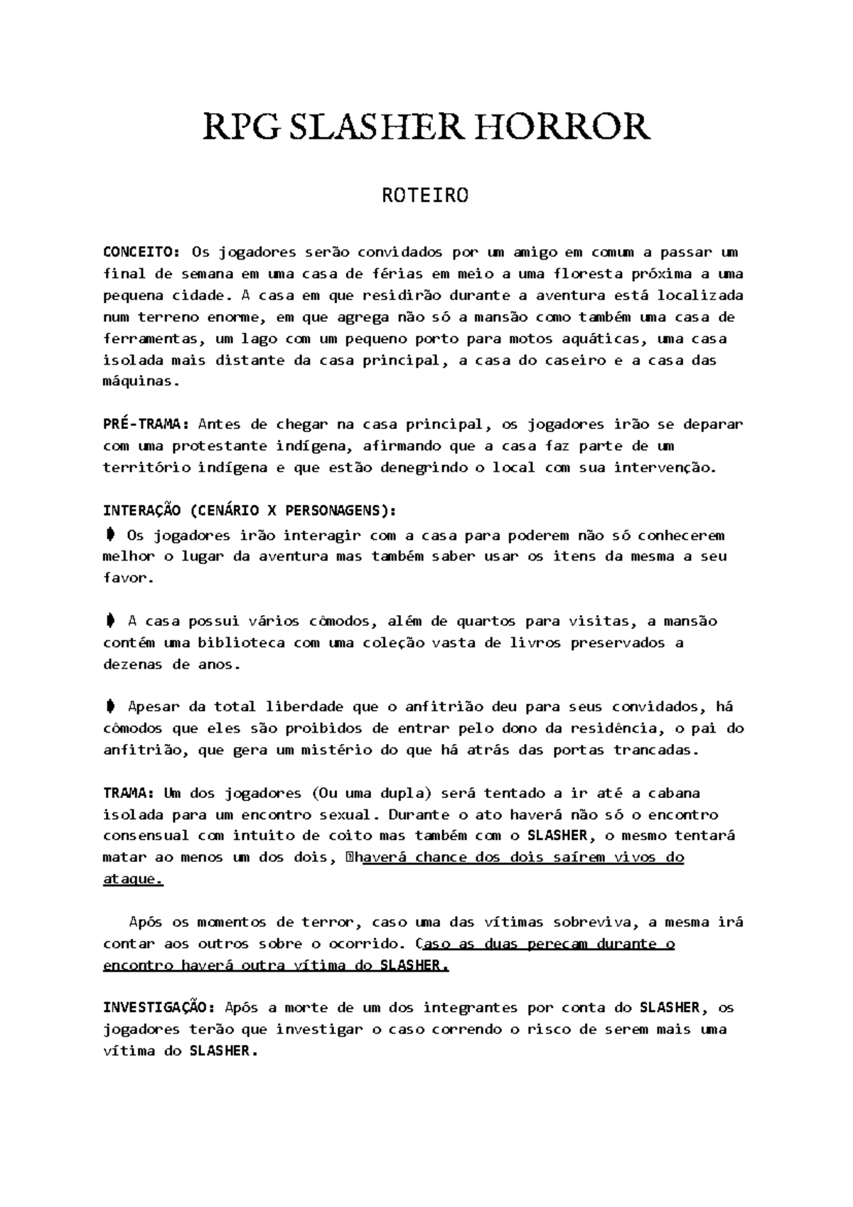 522238904 Rpg Slasher Horror Roteiro - RPG SLASHER HORROR ROTEIRO ...
