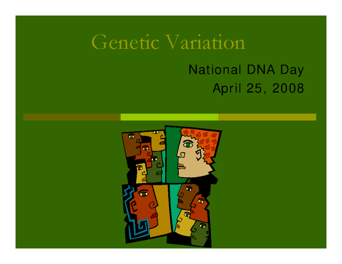 Genetic Variation - Lecture notes 10 simple pdf 14 You can study this ...