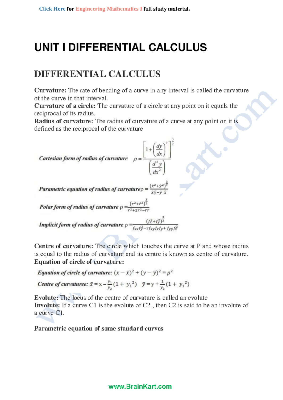 Brainkart 262 - MA8151 Engineering Mathematics I - Notes - UNIT I ...