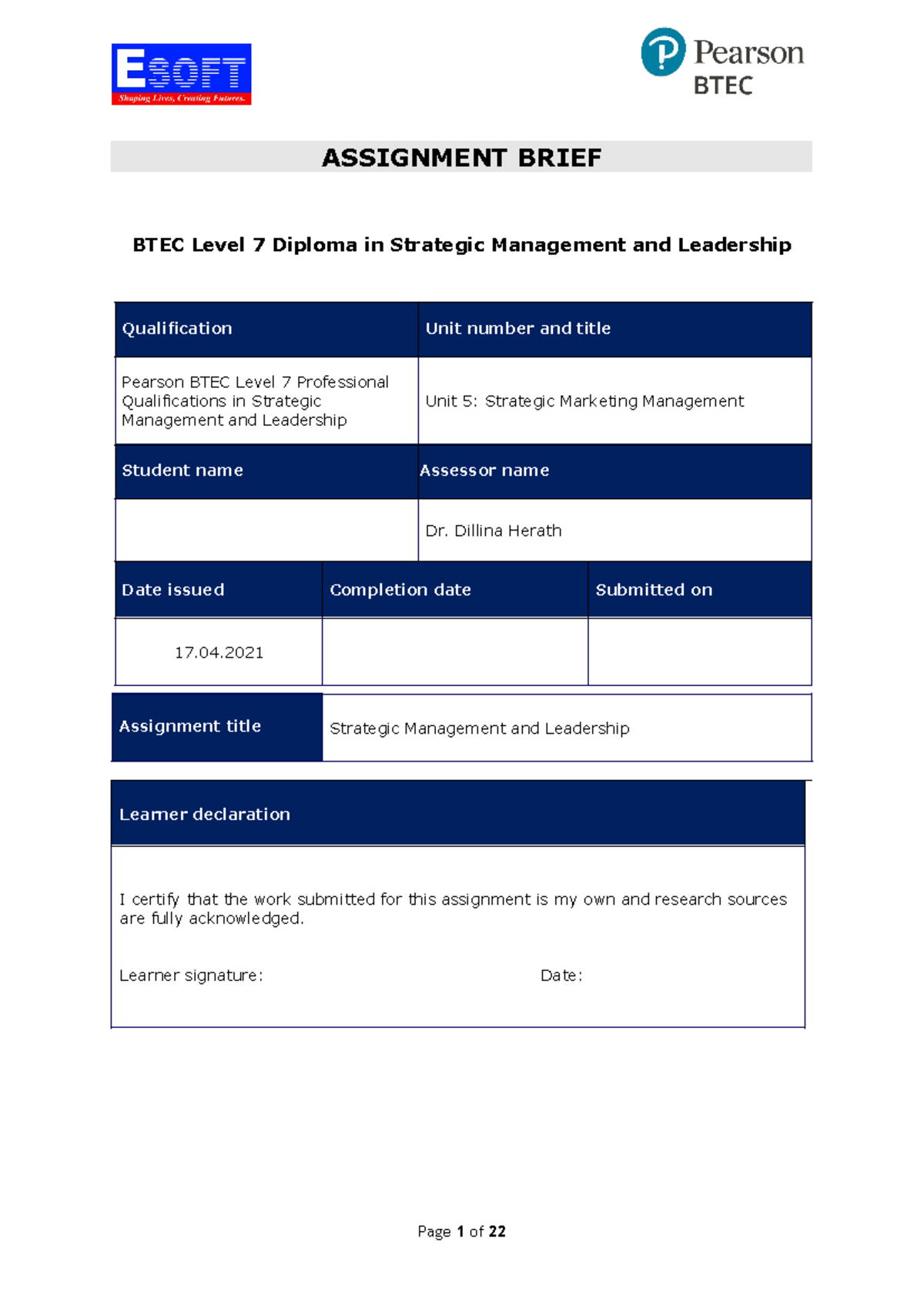 1197-162019 6040957-Assignment Brief With Structure - SMM - V1 ...