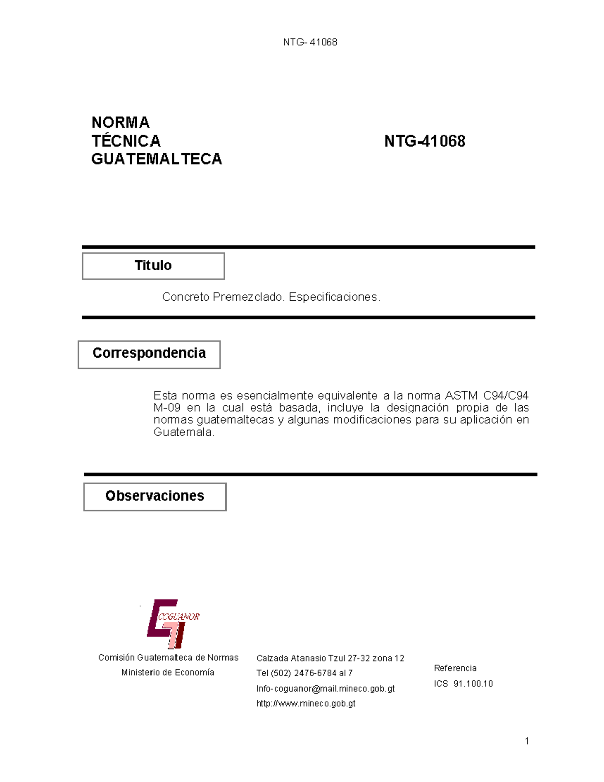 Norma coguanor ntg 41068 astm c94 - - Studocu Norma coguanor ntg 41068 astm c94 - - Studocu
