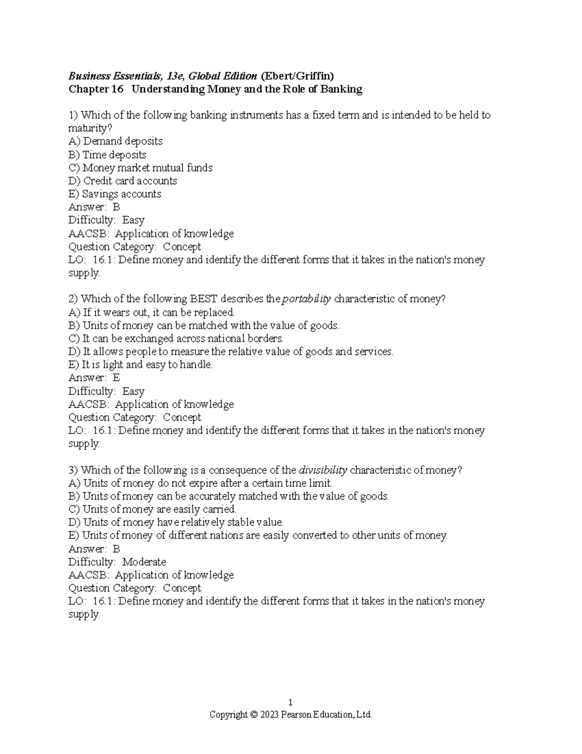 Ebert be13 tb 16 - ch 16 - Business Essentials, 13e, Global Edition ...