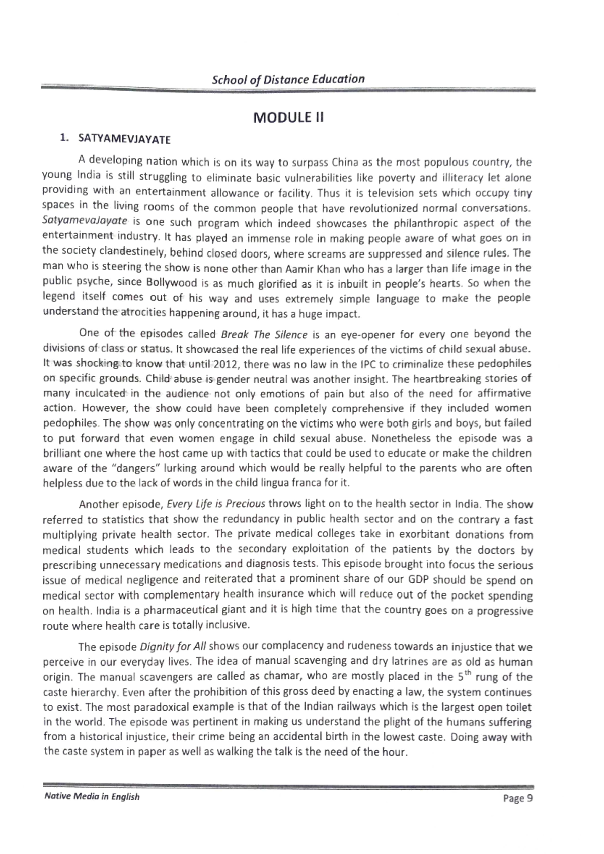 Module 2 - Native Media In India - Ba /BBA/BCom calicut university ...