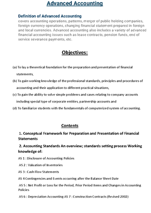 Computer education - Advanced Accounting - Studocu