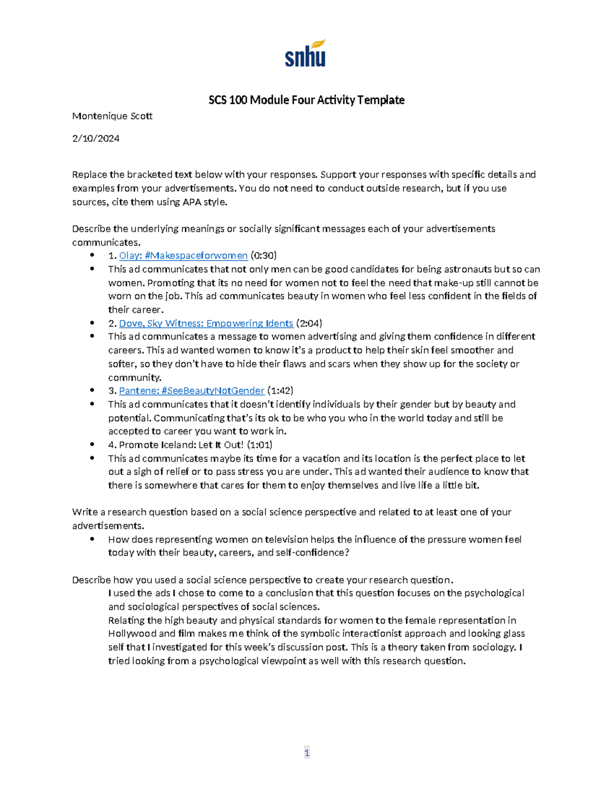M5 - graded - SCS 100 Module Four Activity Template Montenique Scott 2 ...