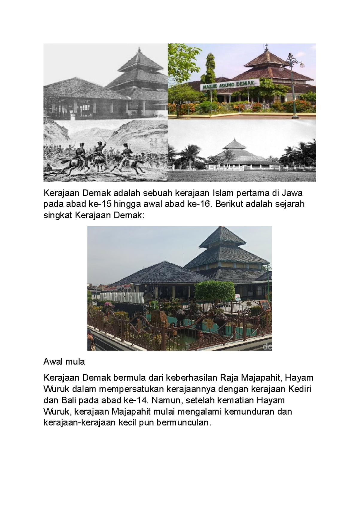 Sejarah Demak dan peradabanya - Kerajaan Demak adalah sebuah kerajaan ...
