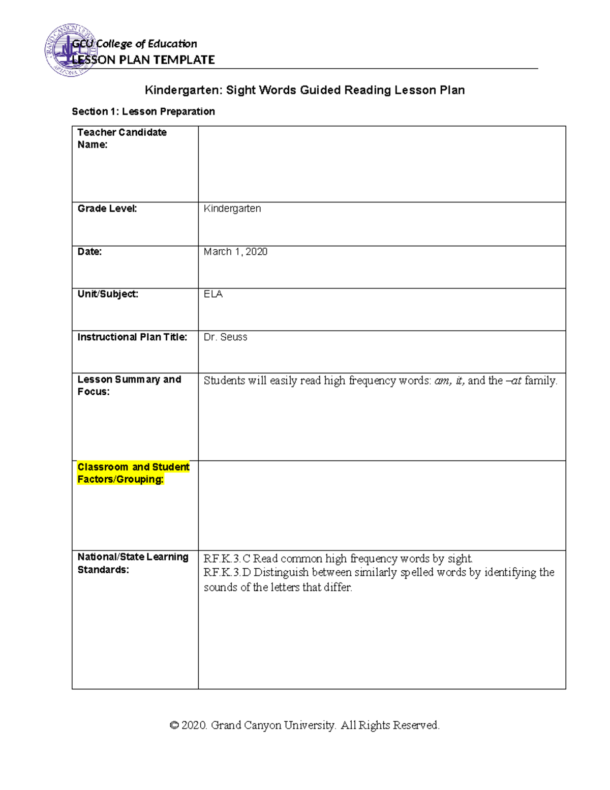 SPD-208 RS T5 Kindergarten Sight Words Guided Reading Lesson Plan ...