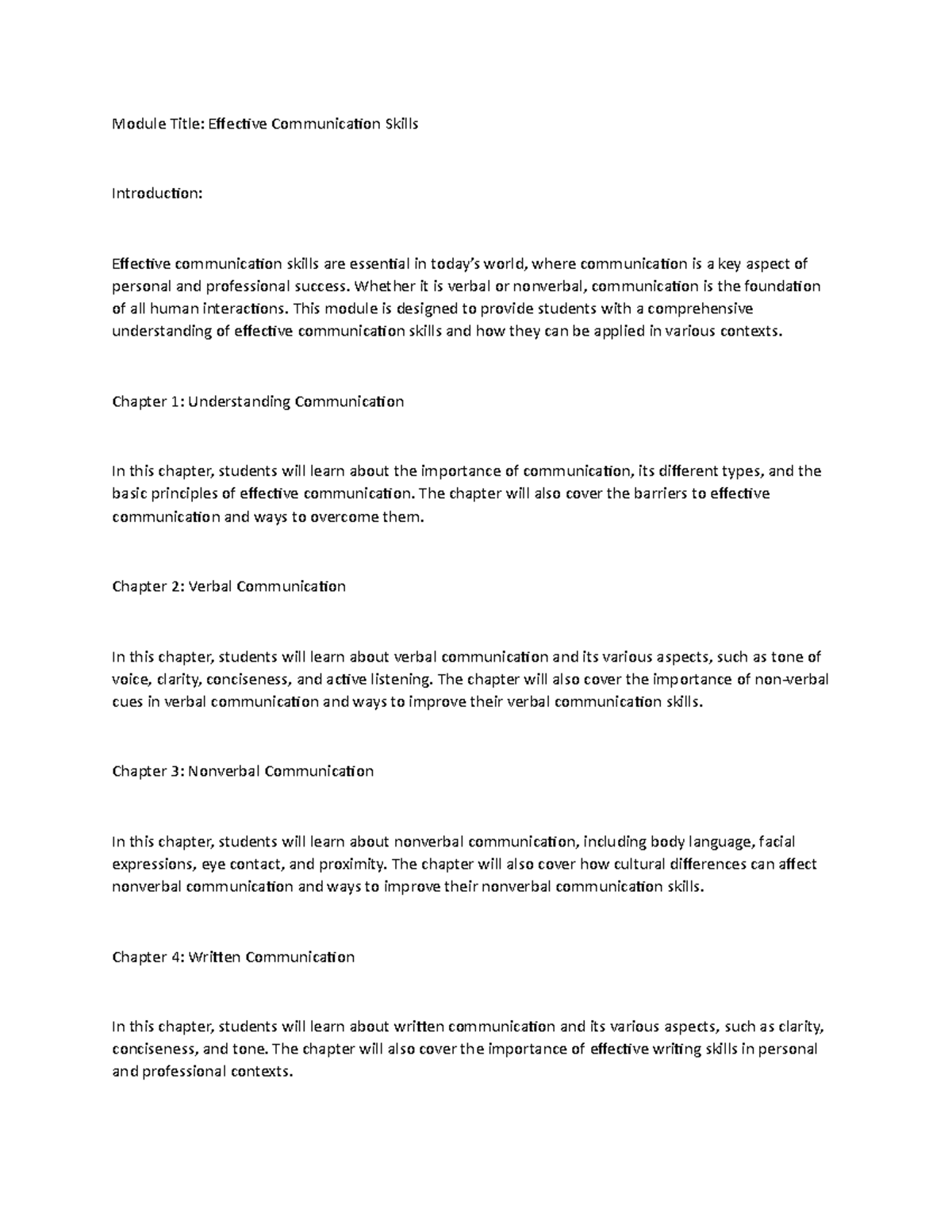 General community module 3 - Module Title: Effective Communication ...