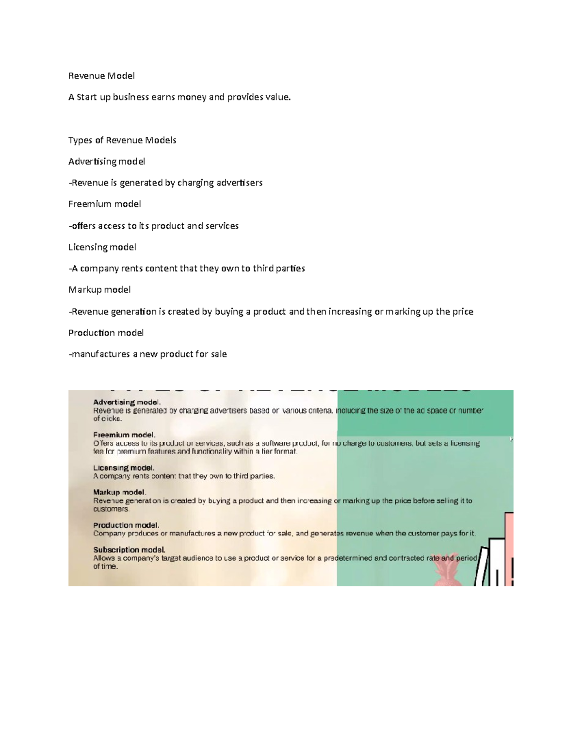 Module 8 Notes - aaaaaaaaaaaaaaaaaaaa - Revenue Model A Start up ...