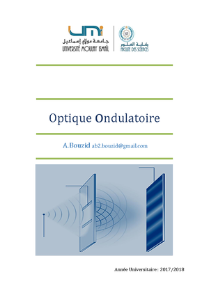 Solution TD 1 optique - Mecanique Du Point - Optique Geometrique - Studocu
