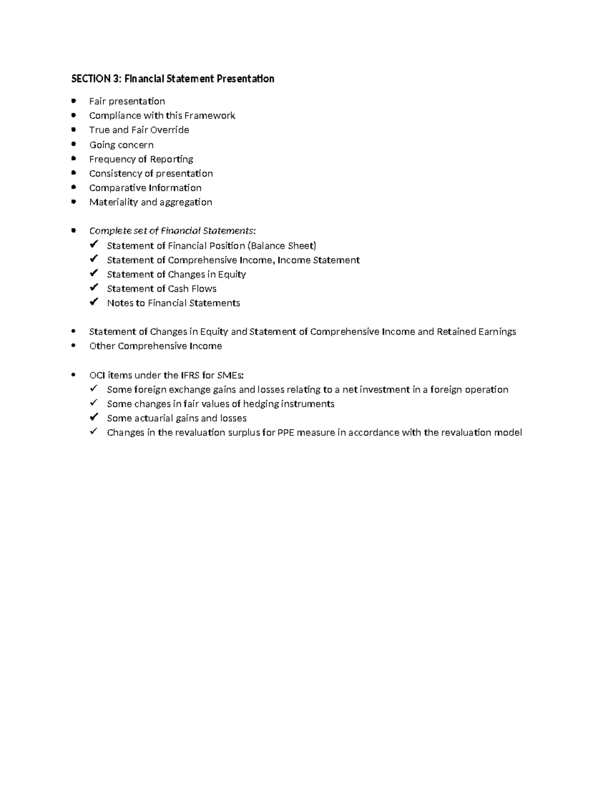 SEC 3 - ACC126 - SECTION 3: Financial Statement Presentation Fair ...