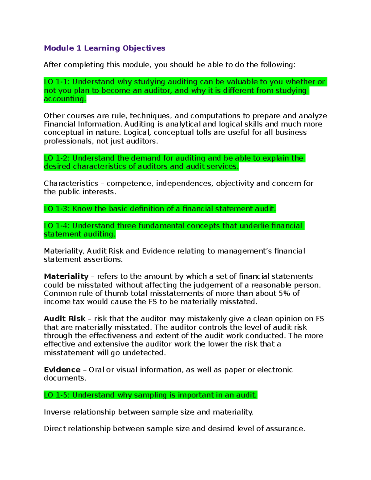 LSU Online Notes - Module 1 Learning Objectives After completing this ...