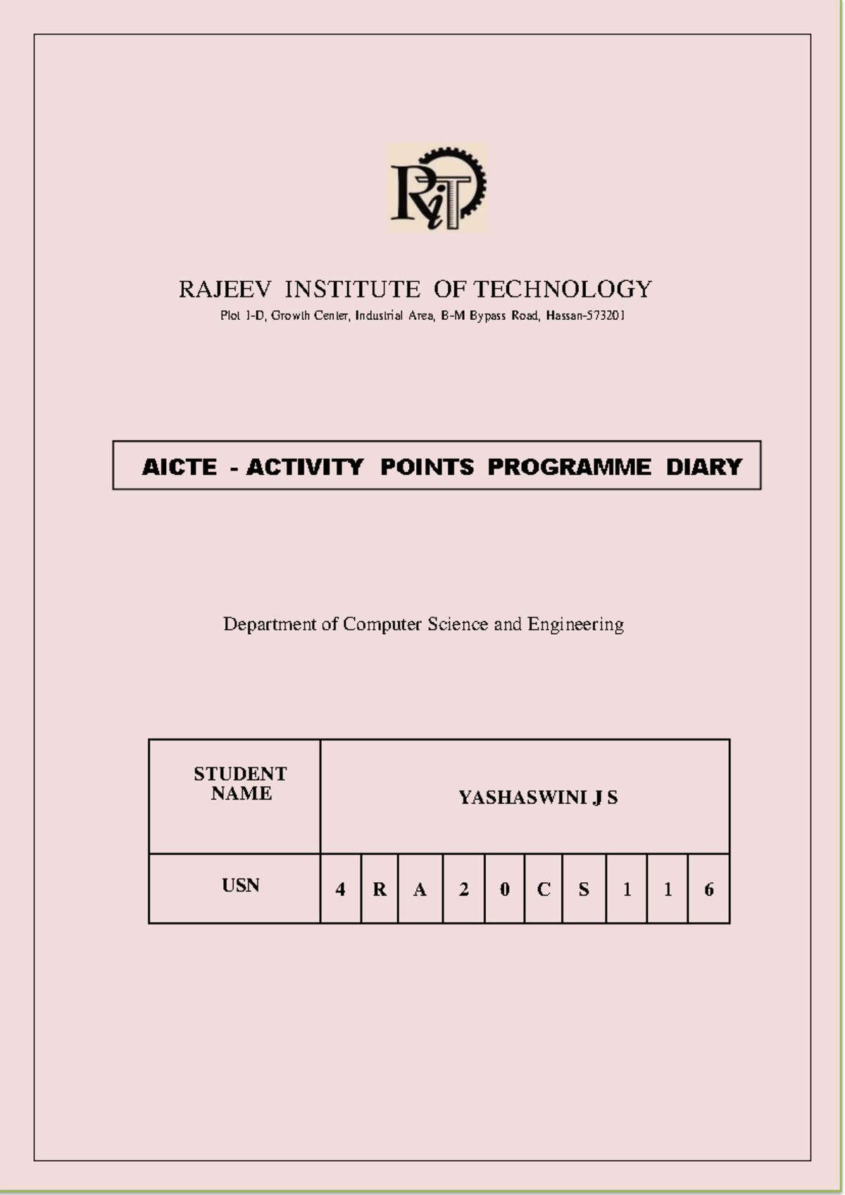 Report(aicte activity final) - AICTE- ACTIVITY POINTS PROGRAMME DAIRY ...