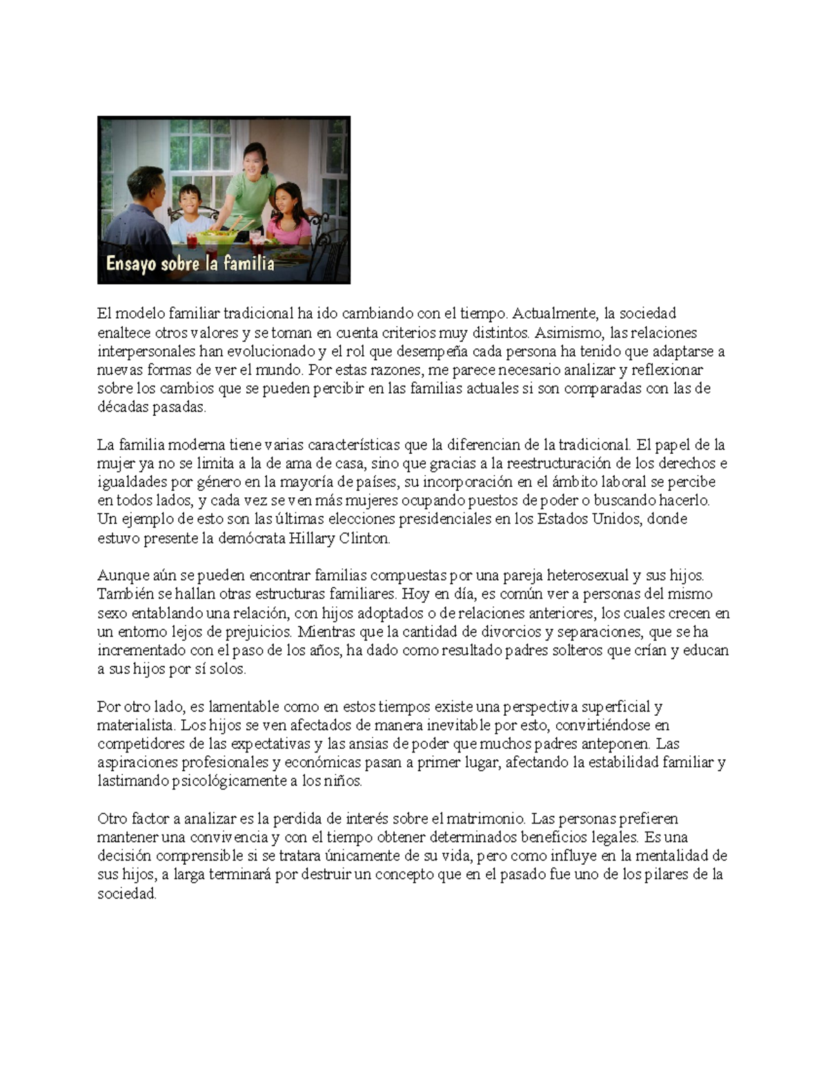La familia - El modelo familiar tradicional ha ido cambiando con el ...