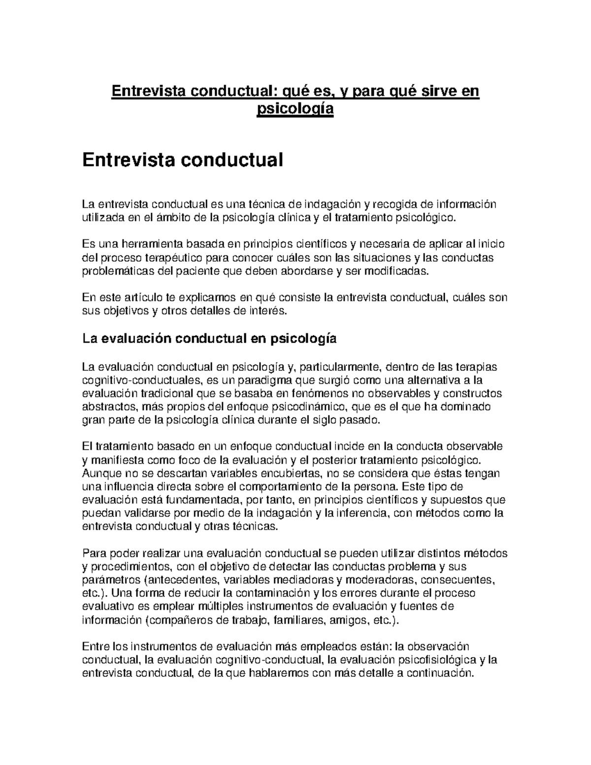 Entrevista Cognitivo Conductual - Entrevista conductual: qué es, y para ...