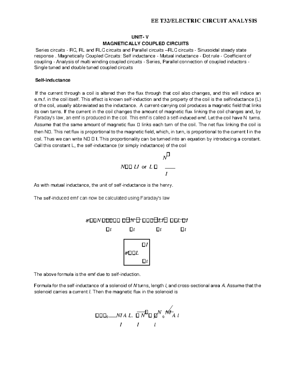 MAGNETICALLY COUPLED CIRCUITS SUMMARY OF ECA UNIT-5 - UNIT- V MAGNETICALLY COUPLED CIRCUITS ...