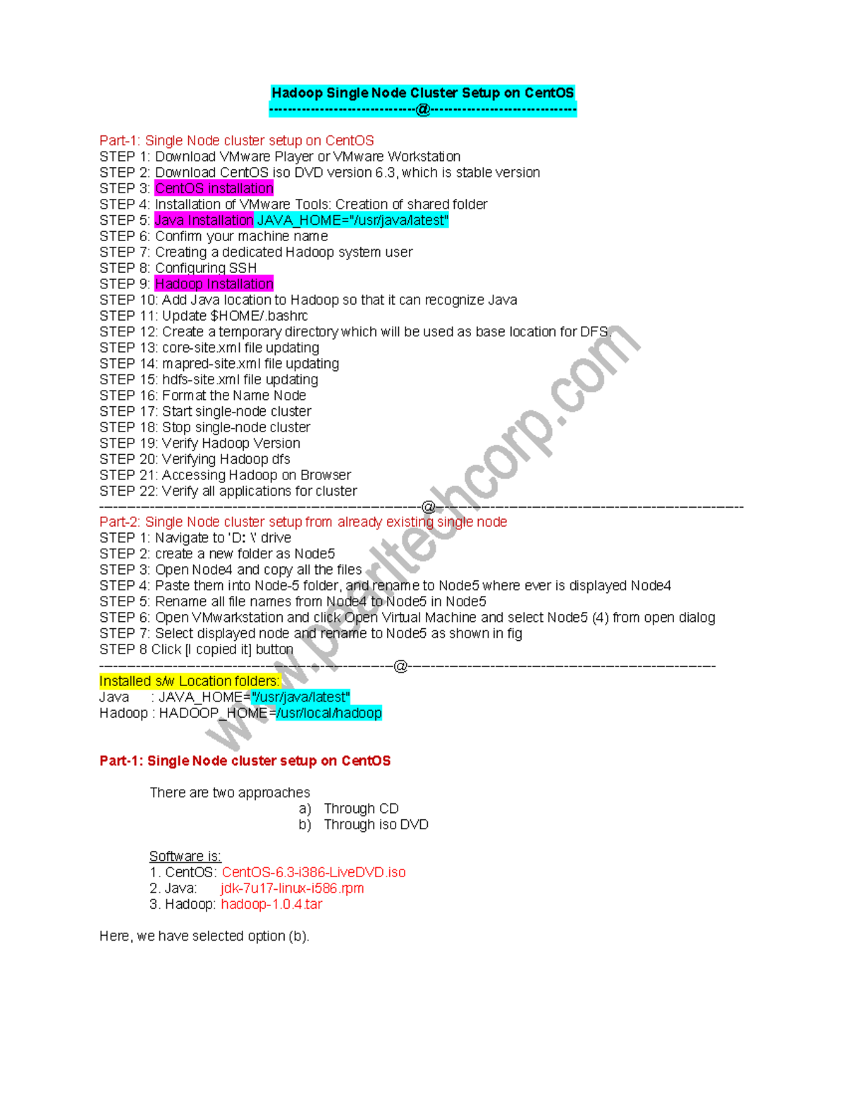 Single Node Cluster Installation Process - Hadoop Single Node Cluster ...