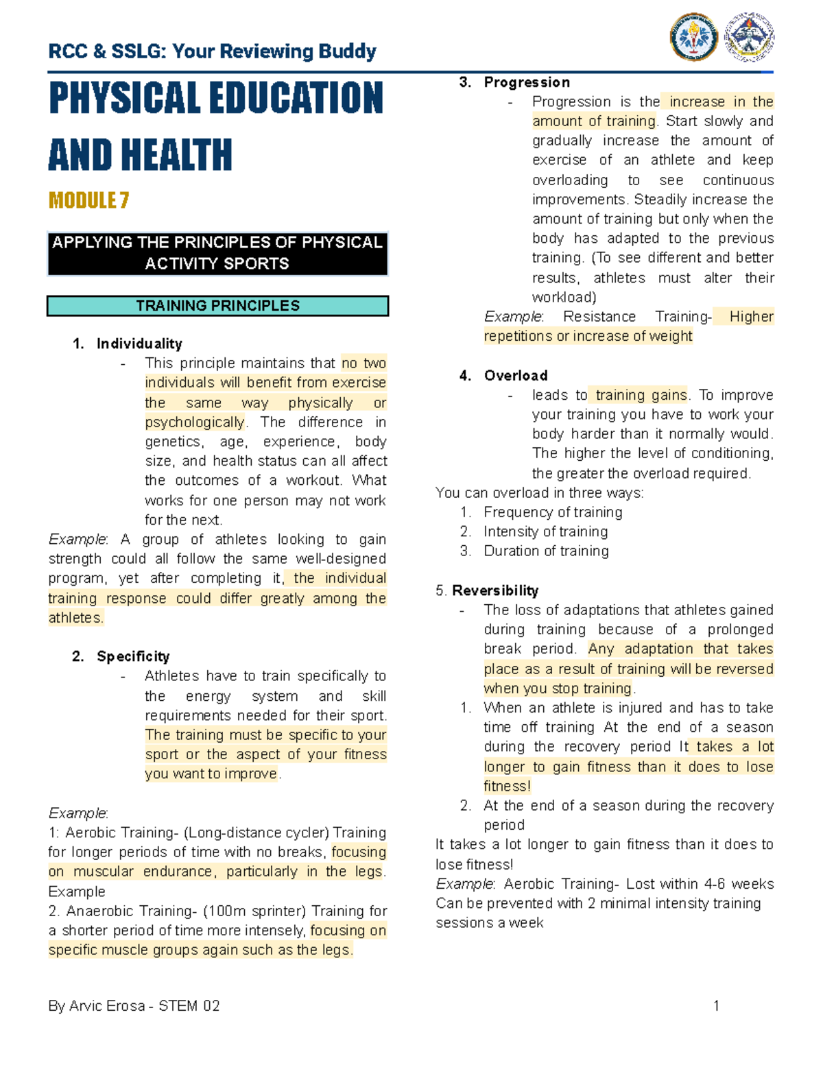 Physical Education AND Health