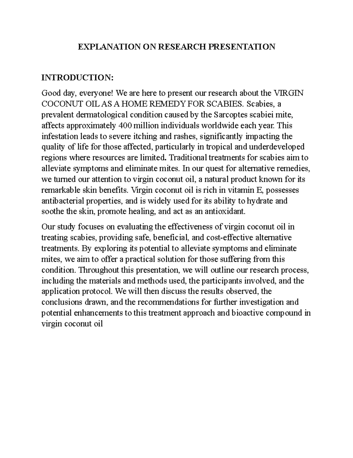 Explanation ON Research Presentation - EXPLANATION ON RESEARCH ...