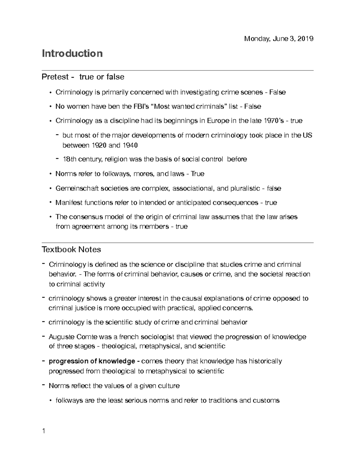 Textbook Crime schools - Introduction Pretest - true or false ...