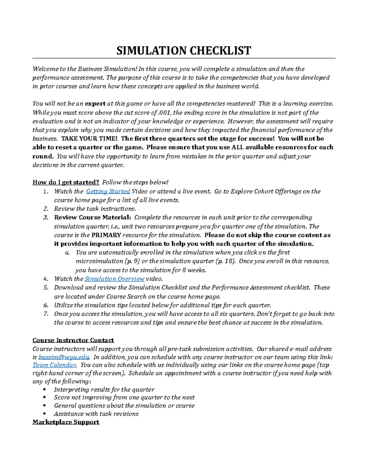 D083-D361 Simulation Checklist - SIMULATION CHECKLIST Welcome to the ...