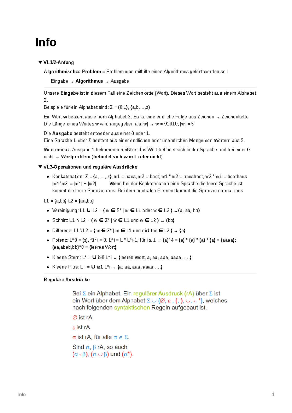 Info-GTI - Zusammenfassung Grundlagen der theoretischen Informatik ...