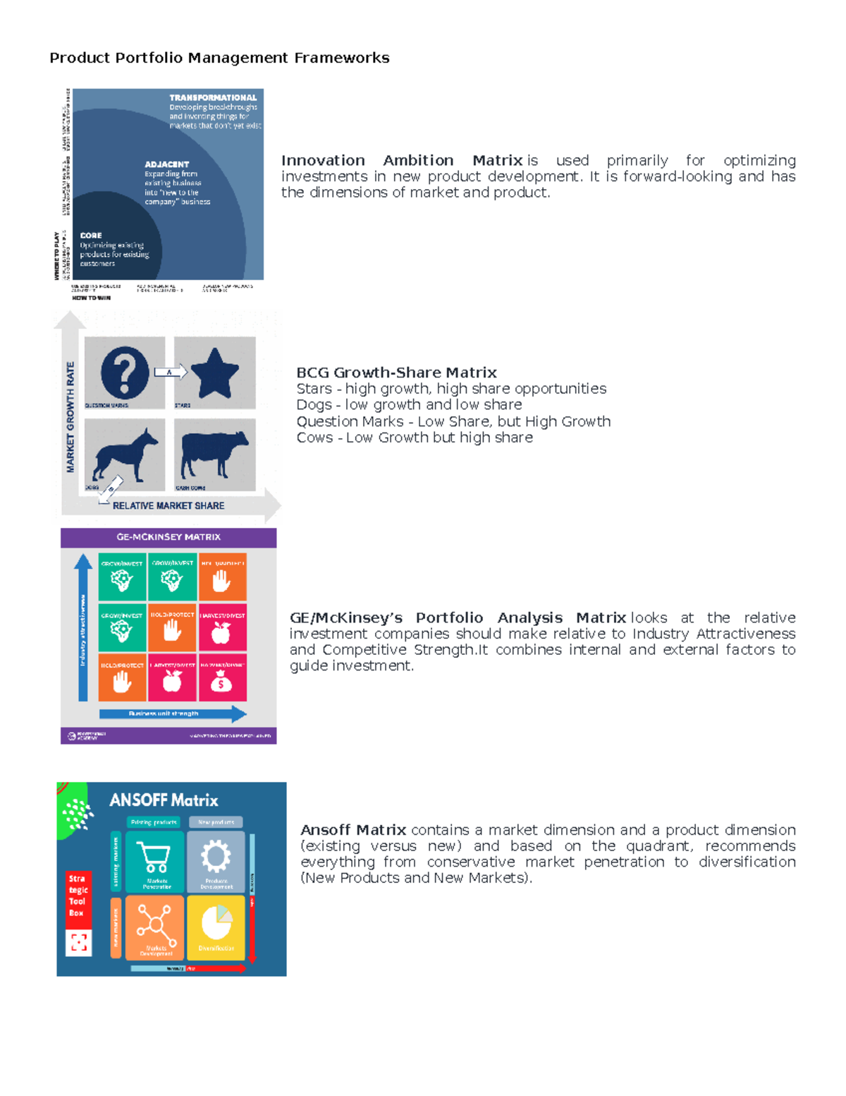 Sumarie-2 - summary - Product Portfolio Management Frameworks ...