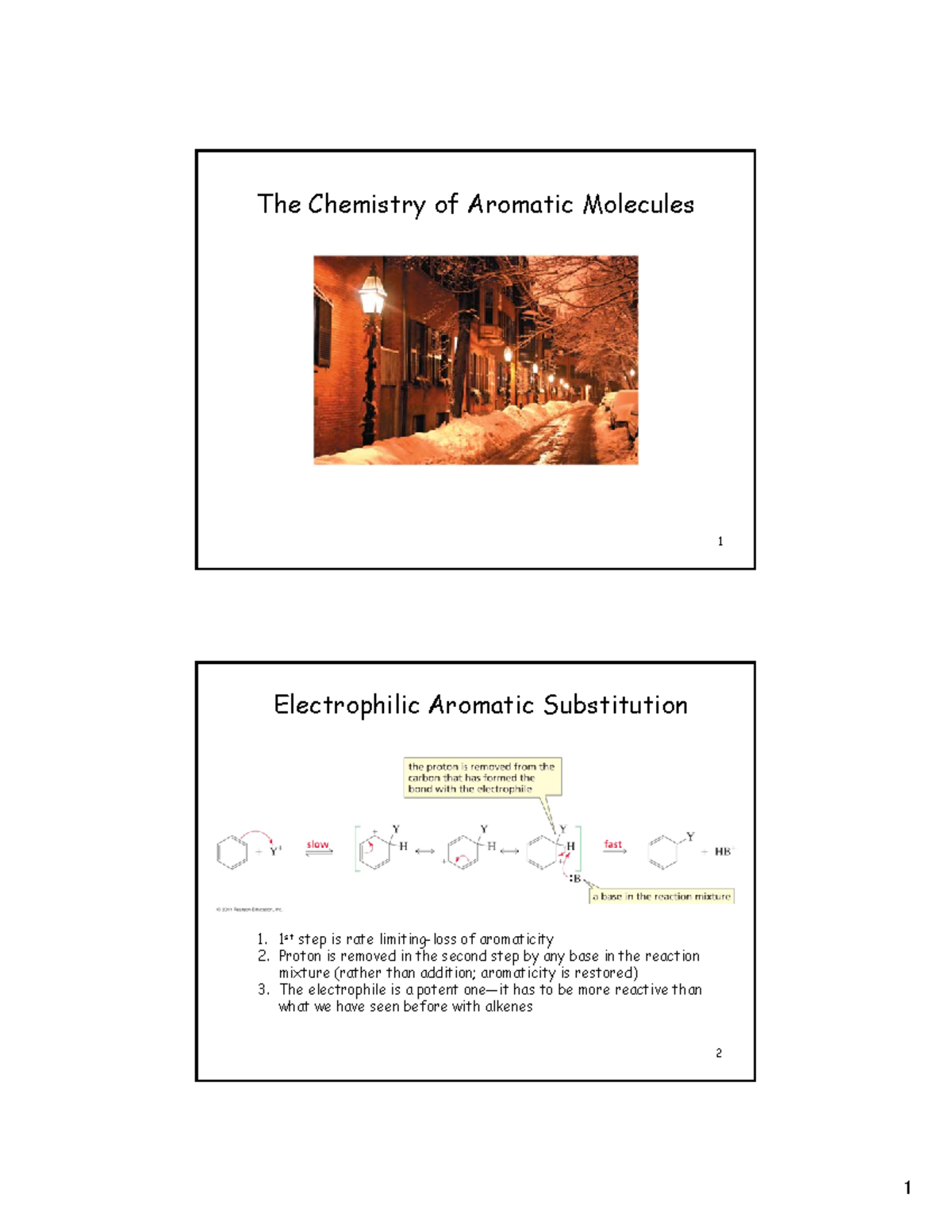Aromatic Reactions EAS - The Chemistry of Aromatic Molecules 1 ...