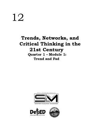 Trends- Module-4 - 12 Trends, Network and Critical Thinking in the 21st ...