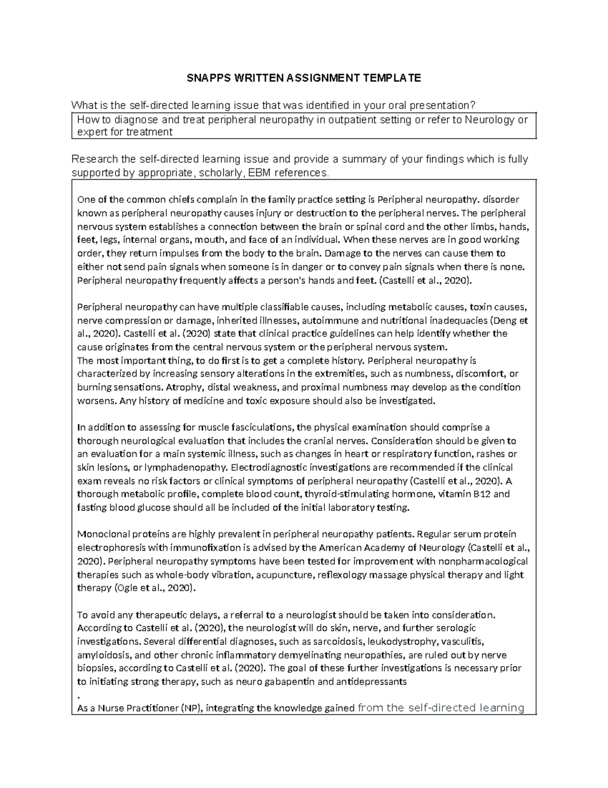 FNP NR511 Snapps Template for Written Assignment 09-2019 (1)-1 - SNAPPS ...