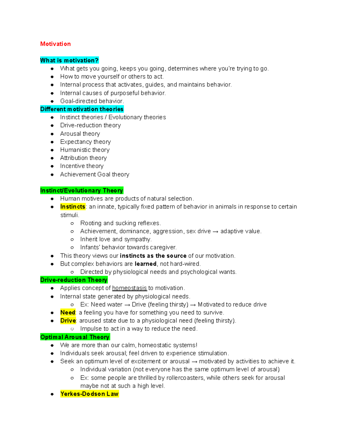 Motivation (Lecture 21-22) - Motivation What is motivation? What gets ...