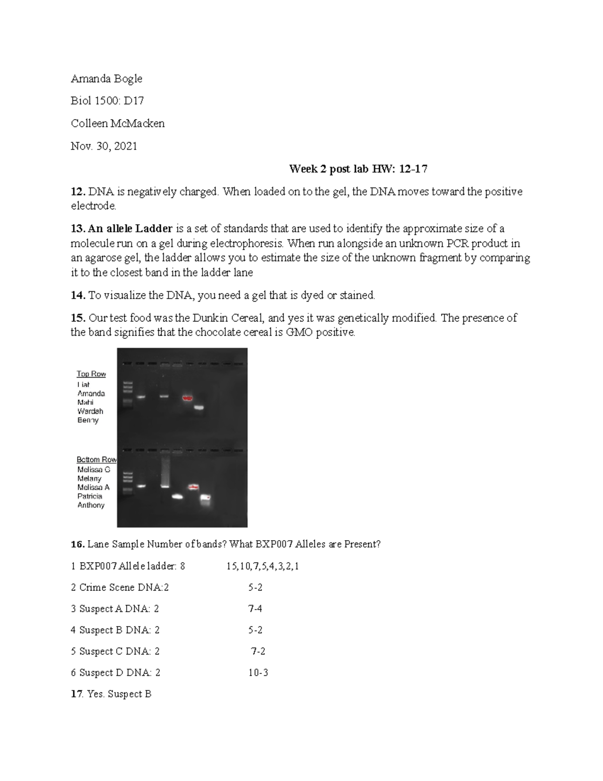 chemistry in class assignment for lab - Amanda Bogle Biol 1500: D ...