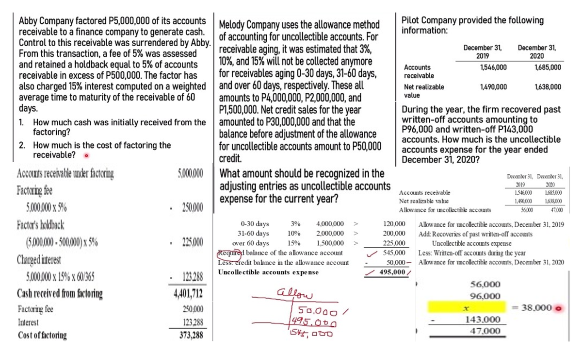 Sample Problems - Receivables - accounting - Studocu