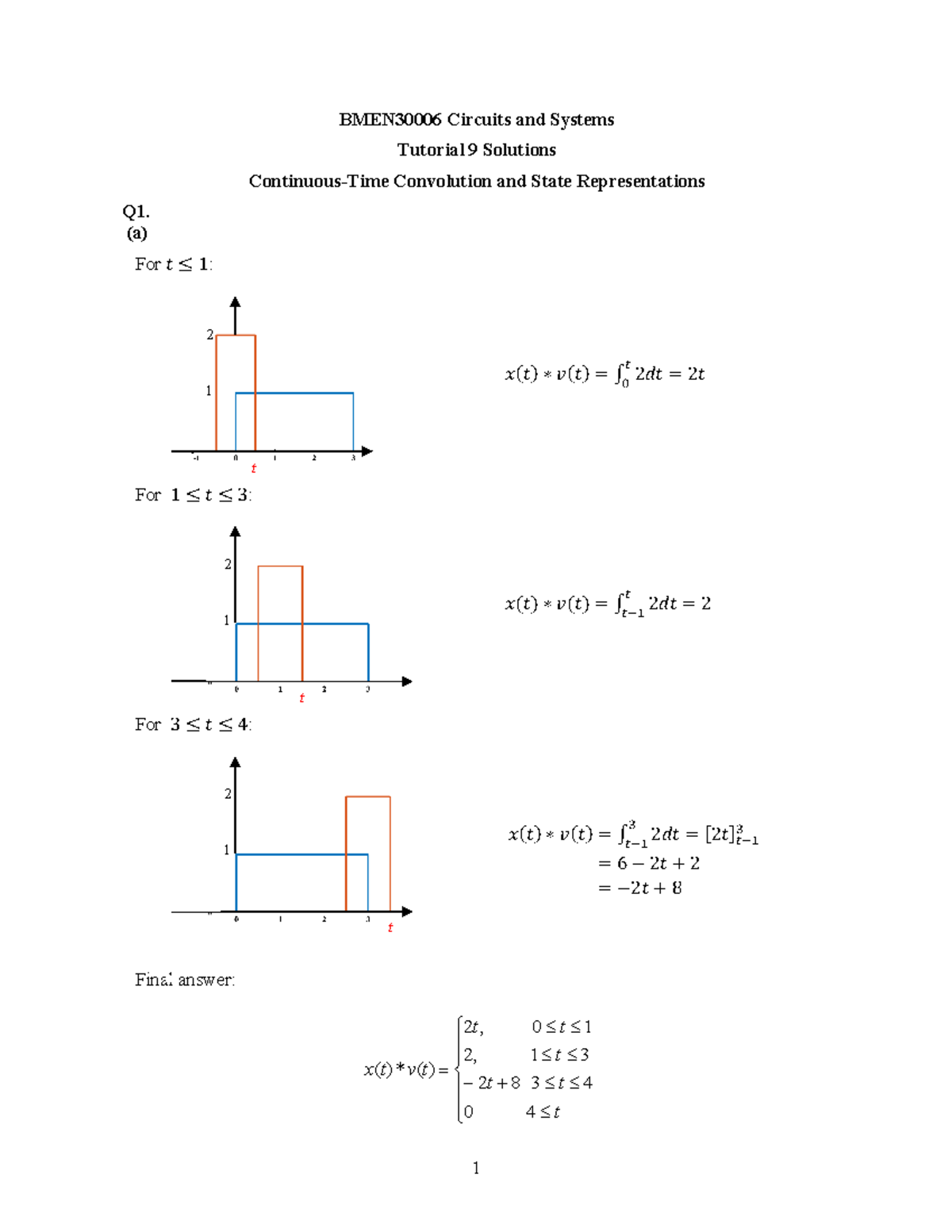 BMEN30006 Tutorial 9 Solutions - BMEN30006 Circuits and Systems ...