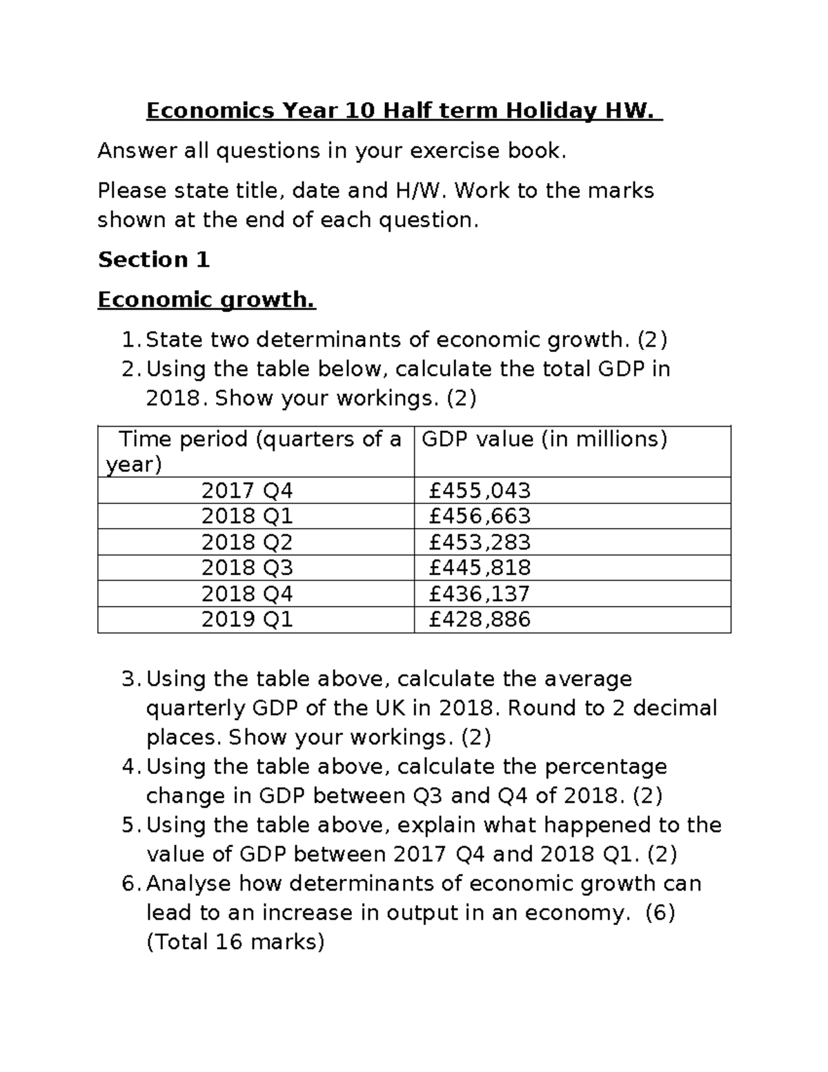 Document 10 - fgefgwgrgw - Economics Year 10 Half term Holiday HW ...